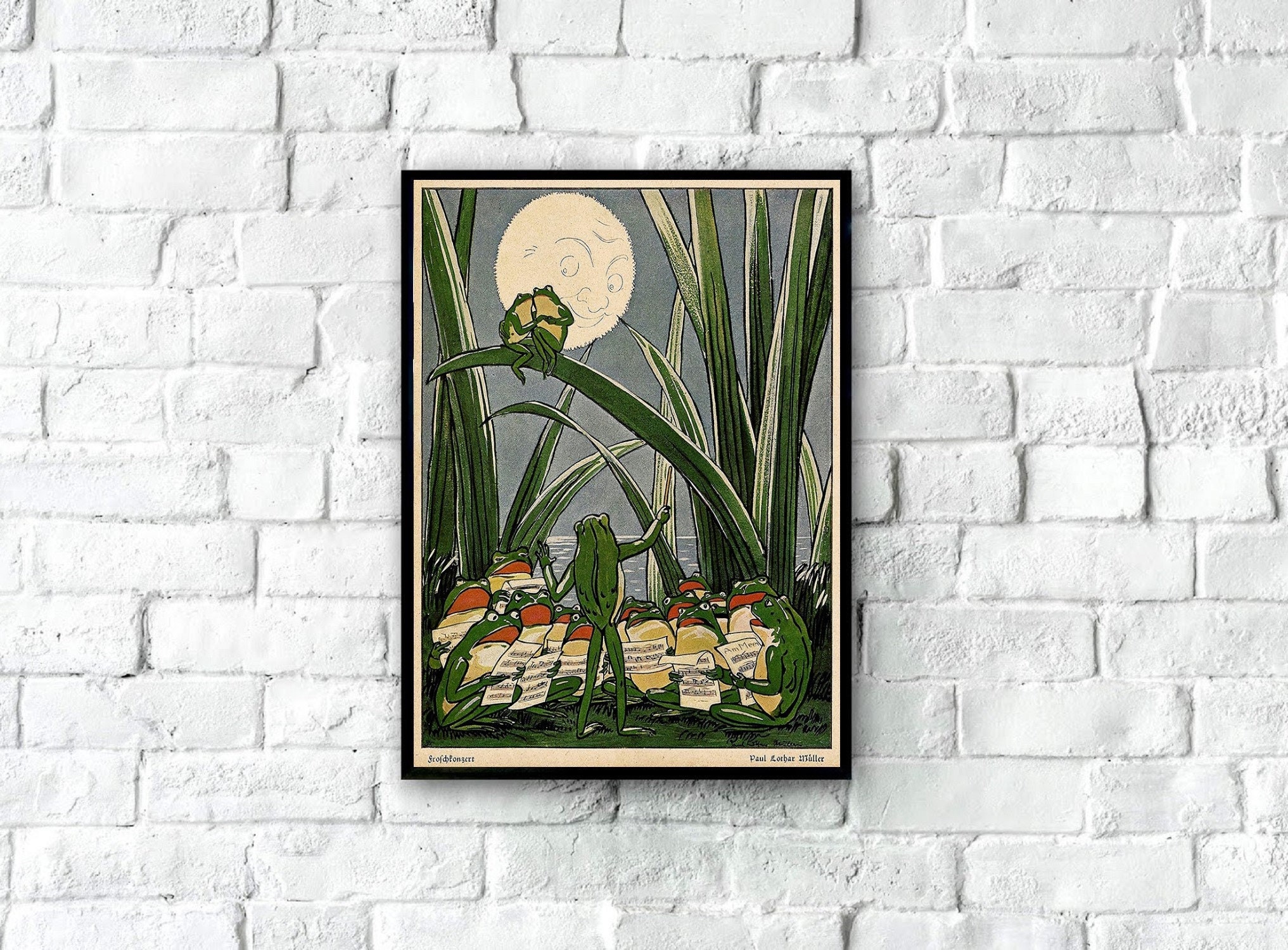 Original Vintage Frog Concert Poster, Singing Frog Chorus Poster, Retro ...