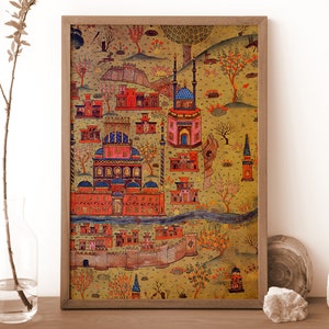 Antique Matrakçı Nasuh Soltaniyeh Map, 16th Century Map, Vintage ...