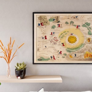 The Pilgrim's Progress Map 1850 Print, Vintage Home Decor, Antique ...