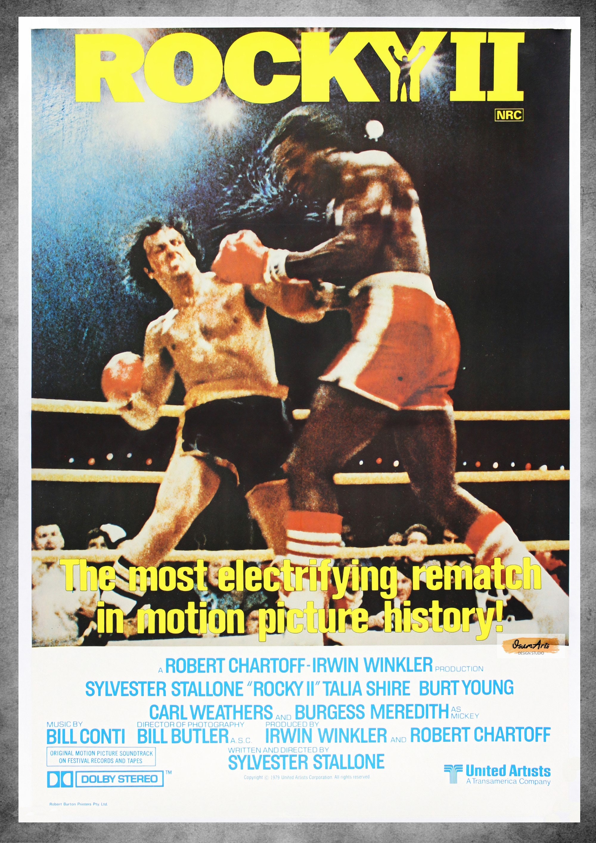 Rocky II Movie Poster, Vintage Movie Poster, Classic Movie Poster ...