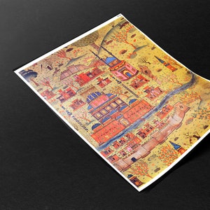 Antique Matrakçı Nasuh Soltaniyeh Map, 16th Century Map, Vintage ...