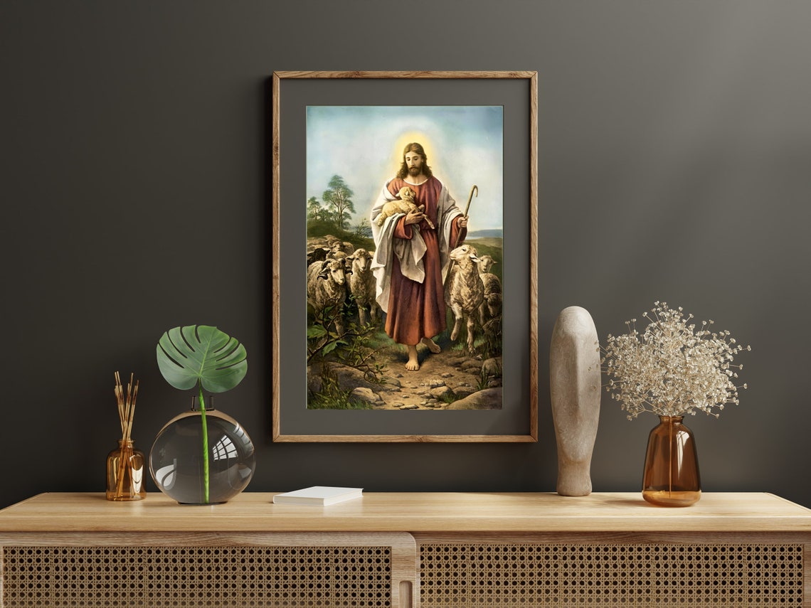 Antique JESUS Print Vintage Jesus Art 1887 Christian Décor - Etsy