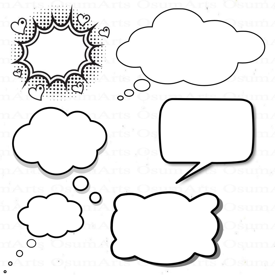 Speech Bubbles SVG, Comic Speech Bubbles Svg, Speech Bubble Clipart ...