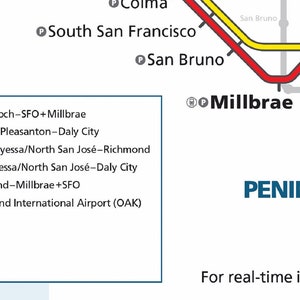BART - Bay Area Rapid Transit Map 2023, Current BART Map, San Fransisco ...