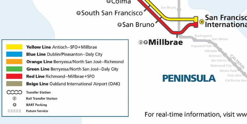 Bart Bay Area Rapid Transit Map 2023 Current Bart Map San Fransisco