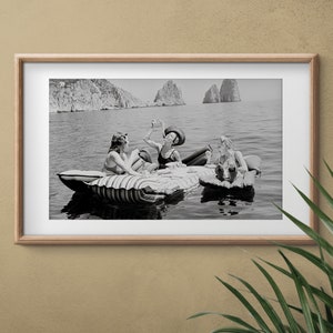 Luncheon Décor, Floating Luncheon, Three Young Women Eat Spaghetti on ...