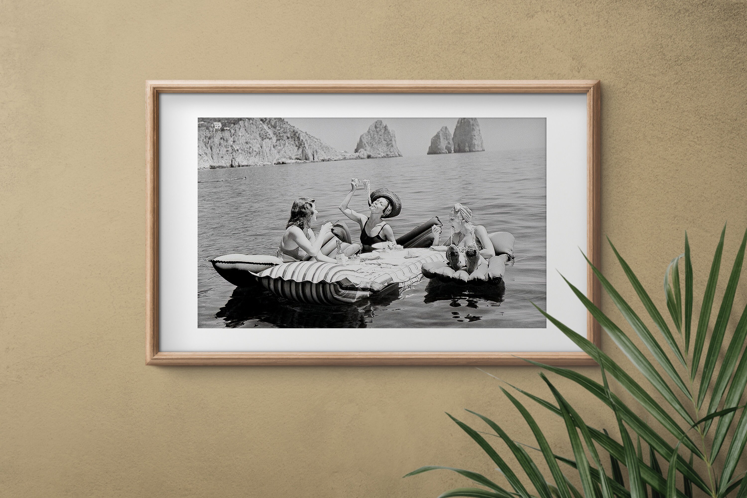 Luncheon Décor, Floating Luncheon, Three Young Women Eat Spaghetti on ...