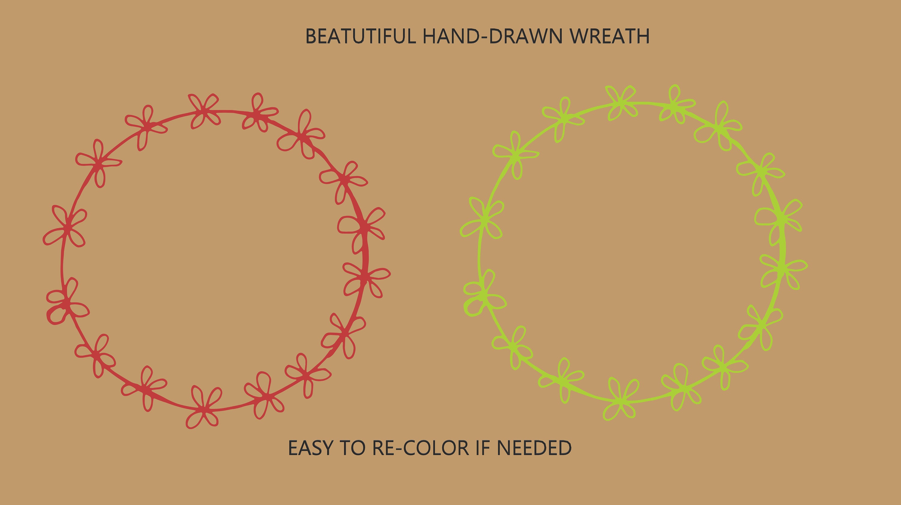 10 Hand-Drawn Floral WREATH SVG Wreath Bundle Svg png Floral | Etsy