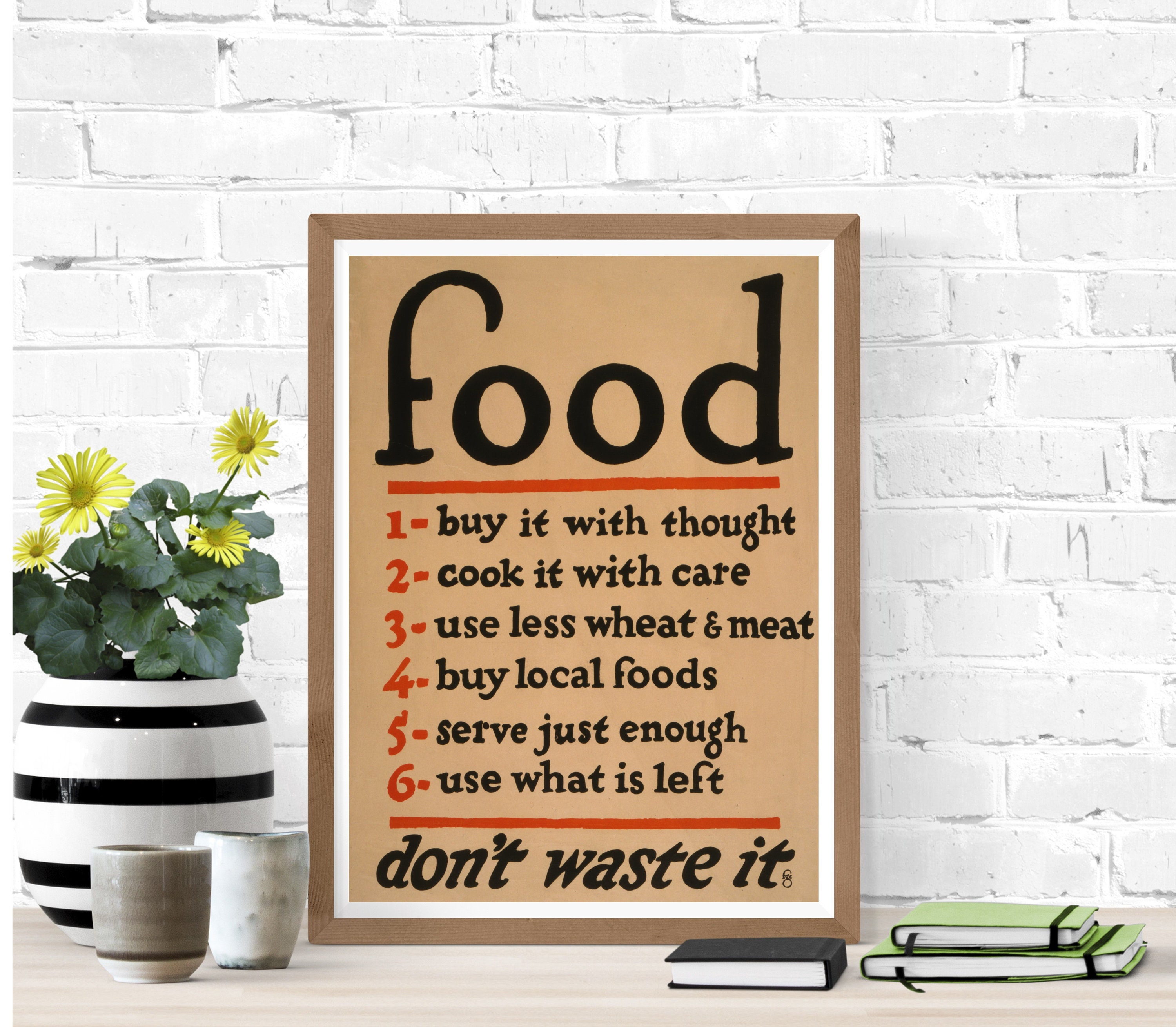 Food: Don't Waste It Sign Printable Vintage Poster - Etsy