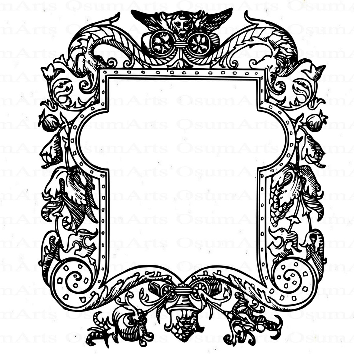Vintage Victorian Ornate Frame SVG Fancy Scroll Frame - Etsy