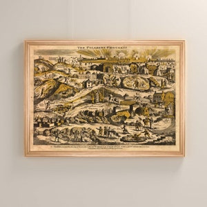 The Pilgrim's Progress Map 1813 Print | Etsy