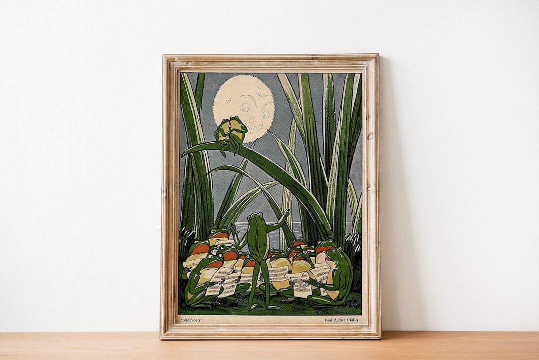 Original Vintage Frog Concert Poster, Singing Frog Chorus Poster, Retro ...