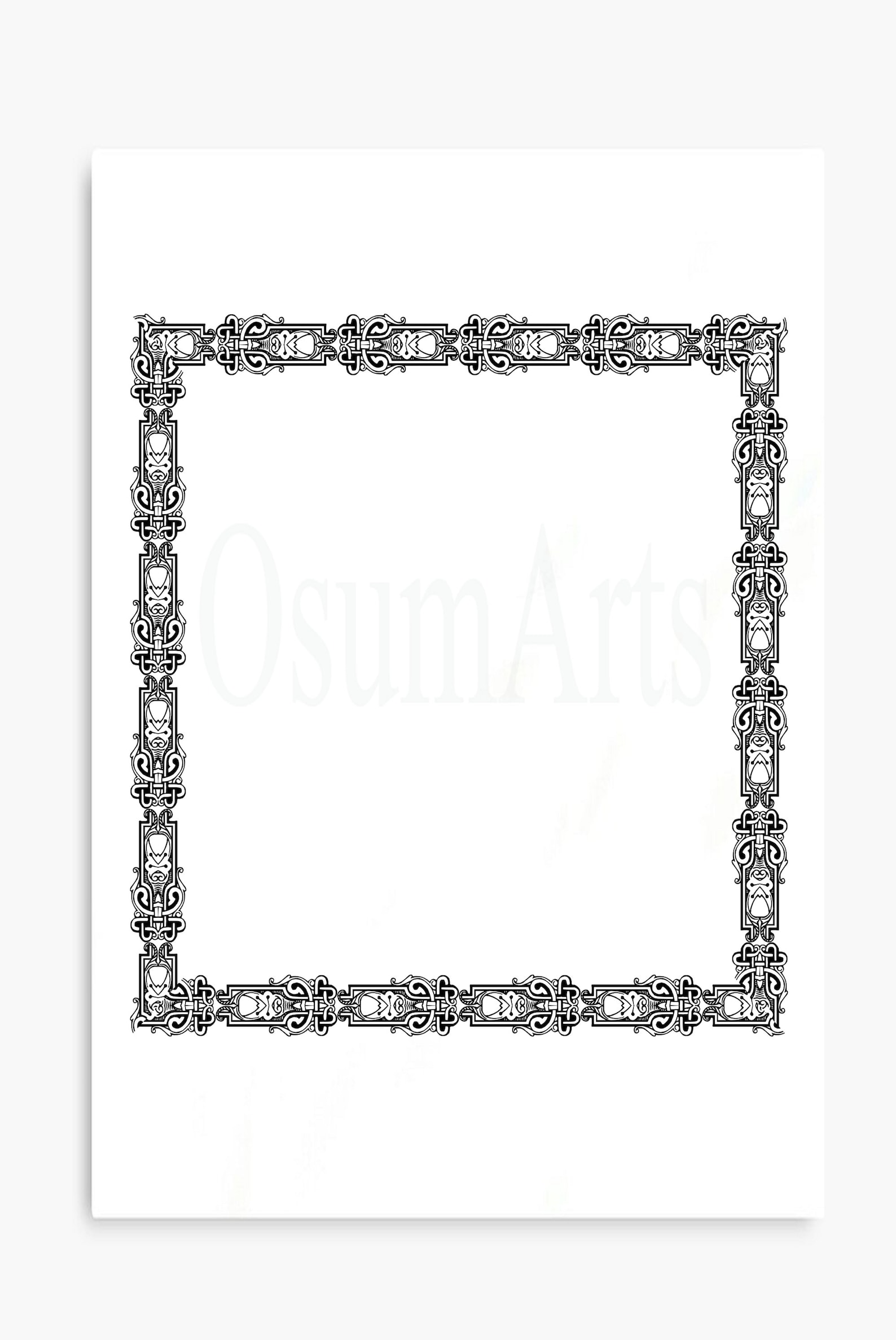 Square Decorative Frame SVG PNG JPG Vintage Nouveau Border - Etsy