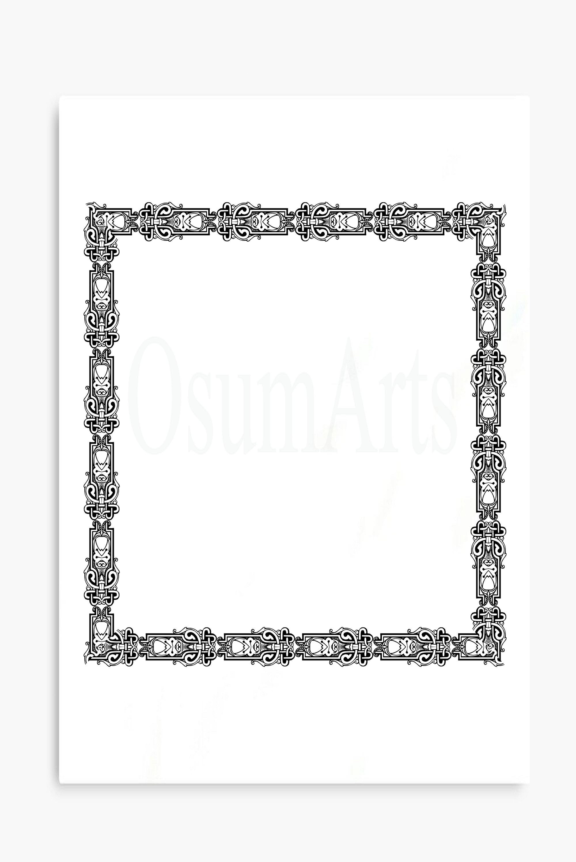 Square Decorative Frame SVG PNG JPG Vintage Nouveau Border - Etsy