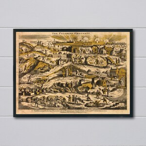 The Pilgrim's Progress Map 1813 Print | Etsy