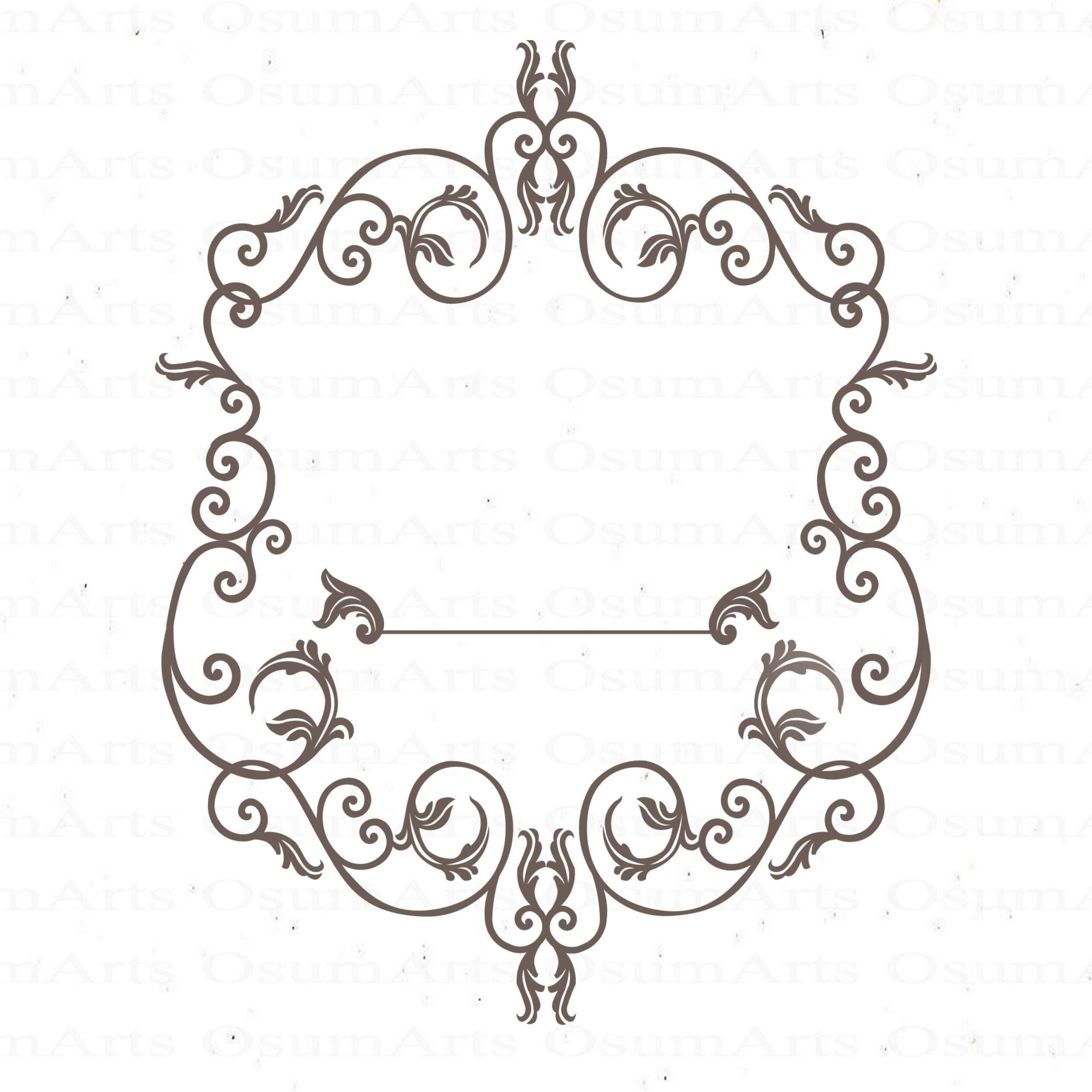 Vintage Decorative Frames SET of 9 Vintage Frames SVG Png | Etsy