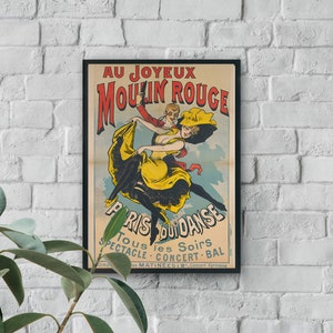 Vintage French Advertisement, Moulin Rouge Advertisement Poster, Moulin ...