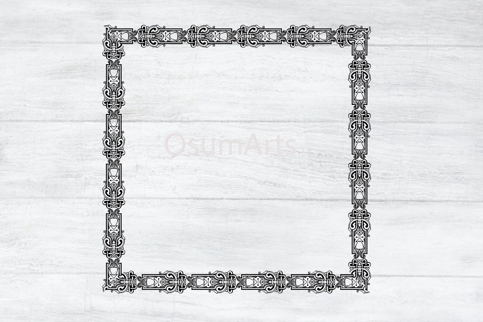 Square Decorative Frame SVG PNG JPG Vintage Nouveau Border - Etsy