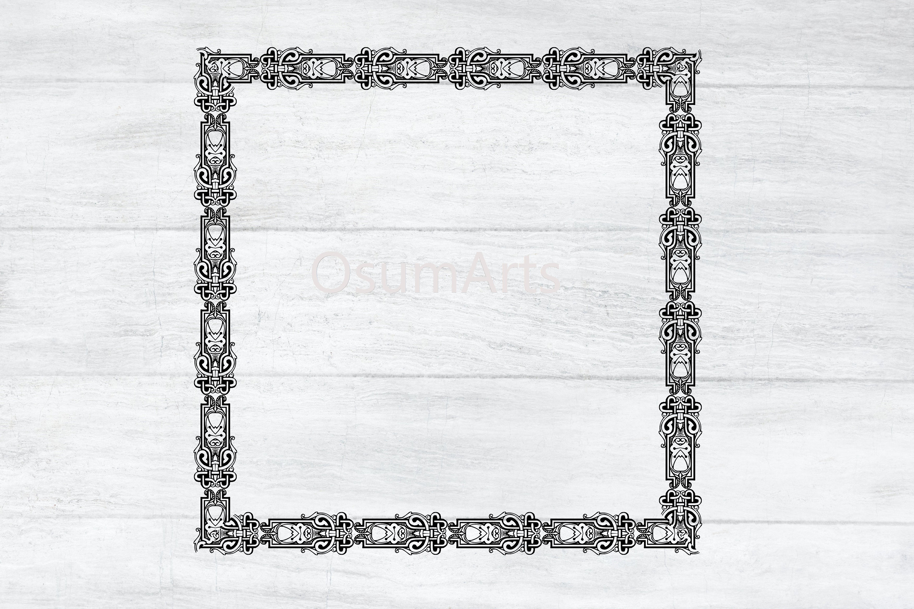 Square Decorative Frame SVG PNG JPG Vintage Nouveau Border - Etsy