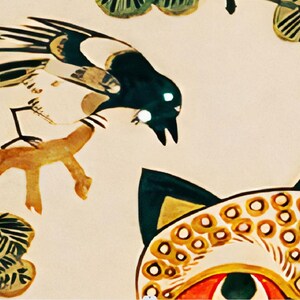 Vintage Korean Minhwa Tiger and Magpie, Korean Folk Painting, Classic ...