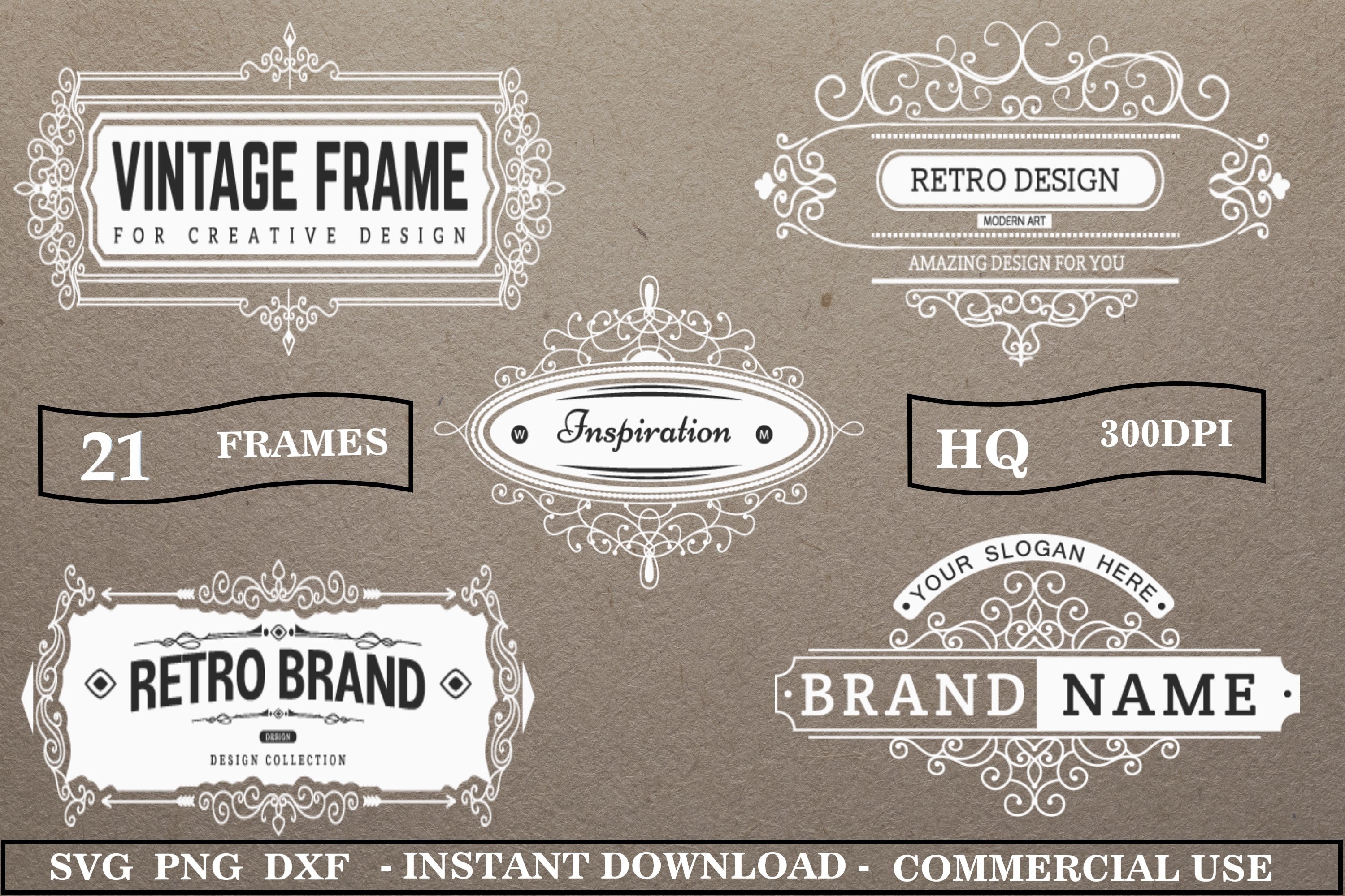 Vintage Digital Frames Bundle Set of 21 Ornate Frames Border - Etsy