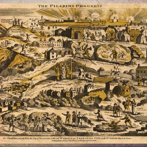 The Pilgrim's Progress Map 1813 Print | Etsy