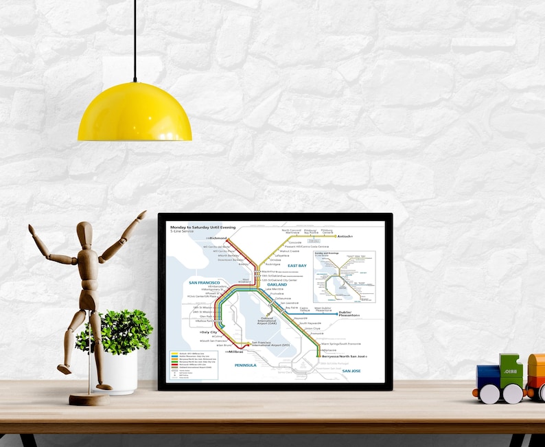 BART - Bay Area Rapid Transit Map 2023, Current BART Map, San Fransisco ...