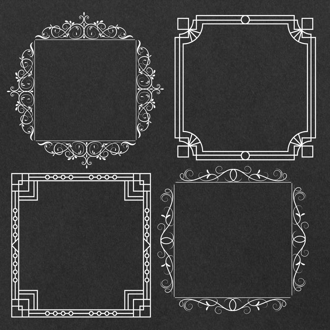 Decorative Frame SVG Bundle Decorative Square Frame Svg - Etsy