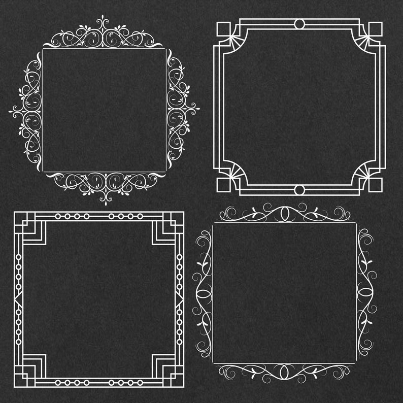 Decorative Frame SVG Bundle Decorative Square Frame Svg - Etsy