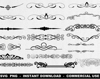 Hand-drawn Floral Dividers Bundle Borders SVG Cut File - Etsy