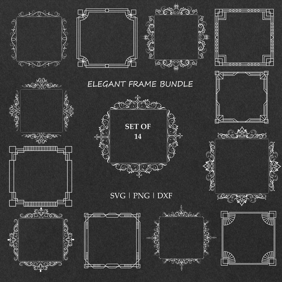 Decorative Frame SVG Bundle, Decorative Square Frame Svg, Mirror Frame ...
