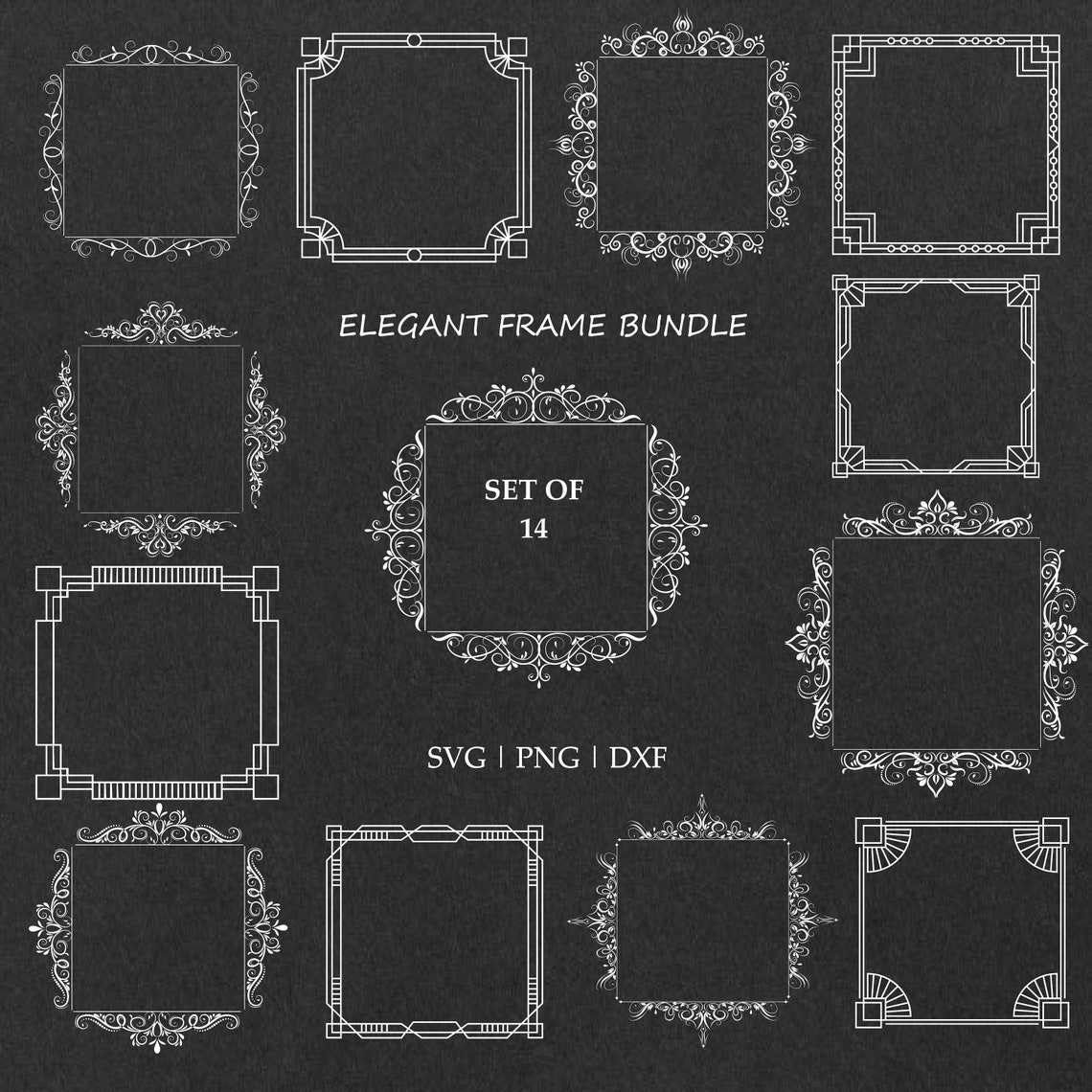 Decorative Frame SVG Bundle Decorative Square Frame Svg - Etsy