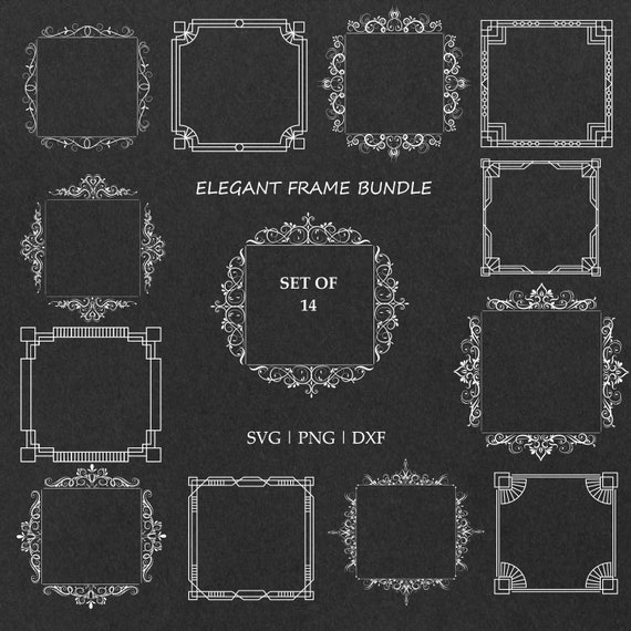 Decorative Frame SVG Bundle Decorative Square frame svg | Etsy