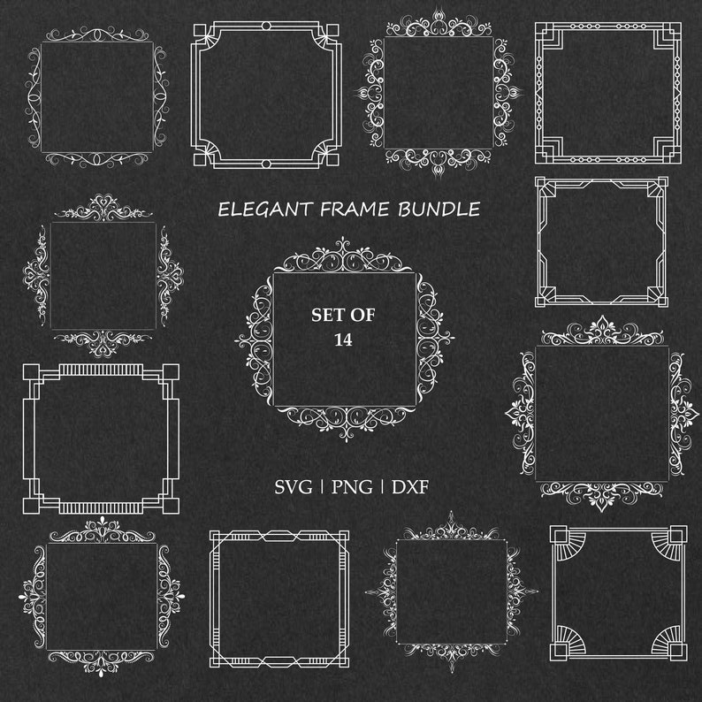 Decorative Frame SVG Bundle Decorative Square Frame Svg - Etsy