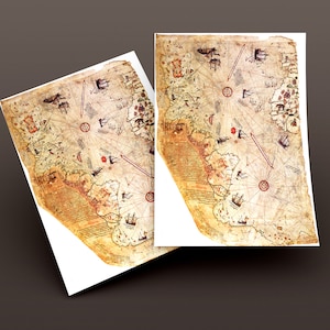 Ancient Piri Reis World Map, Ottoman Empire Map, Antique World Map ...