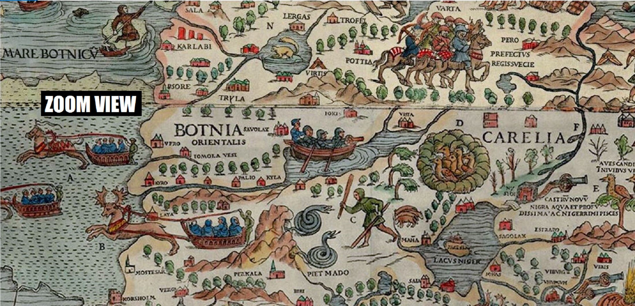 1539 Carta Marina Scandinavian Map Printable Vintage World | Etsy