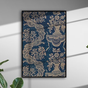 Vintage Indigo Art Set of 6, Indigo Wall Art, Indigo Blue Decor, Blue ...