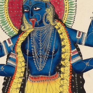Antique Hindu Goddess Poster, Kali Goddess Art, Indian God Wall Decor ...