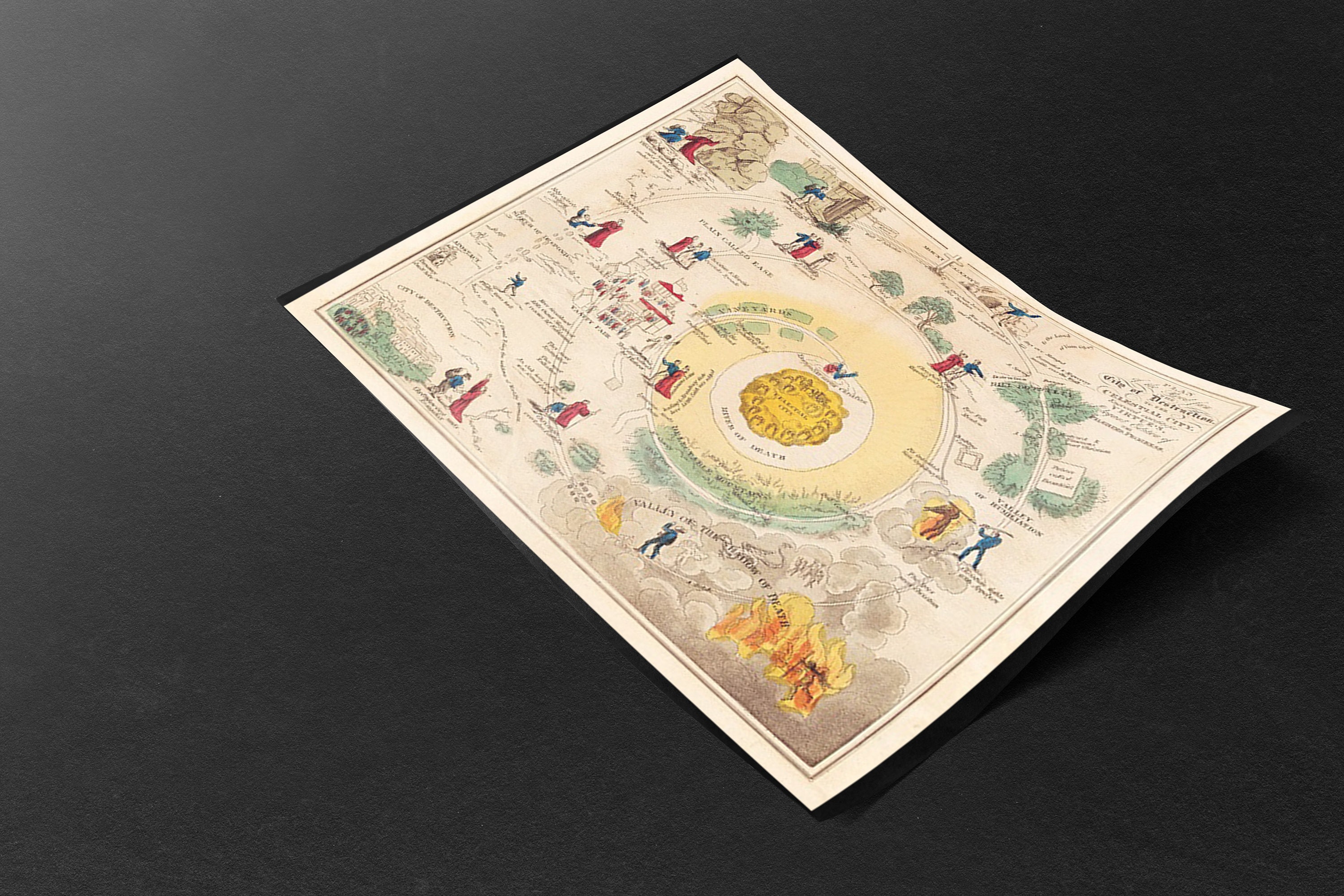 The Pilgrim's Progress Map 1850 Print the Road From the - Etsy