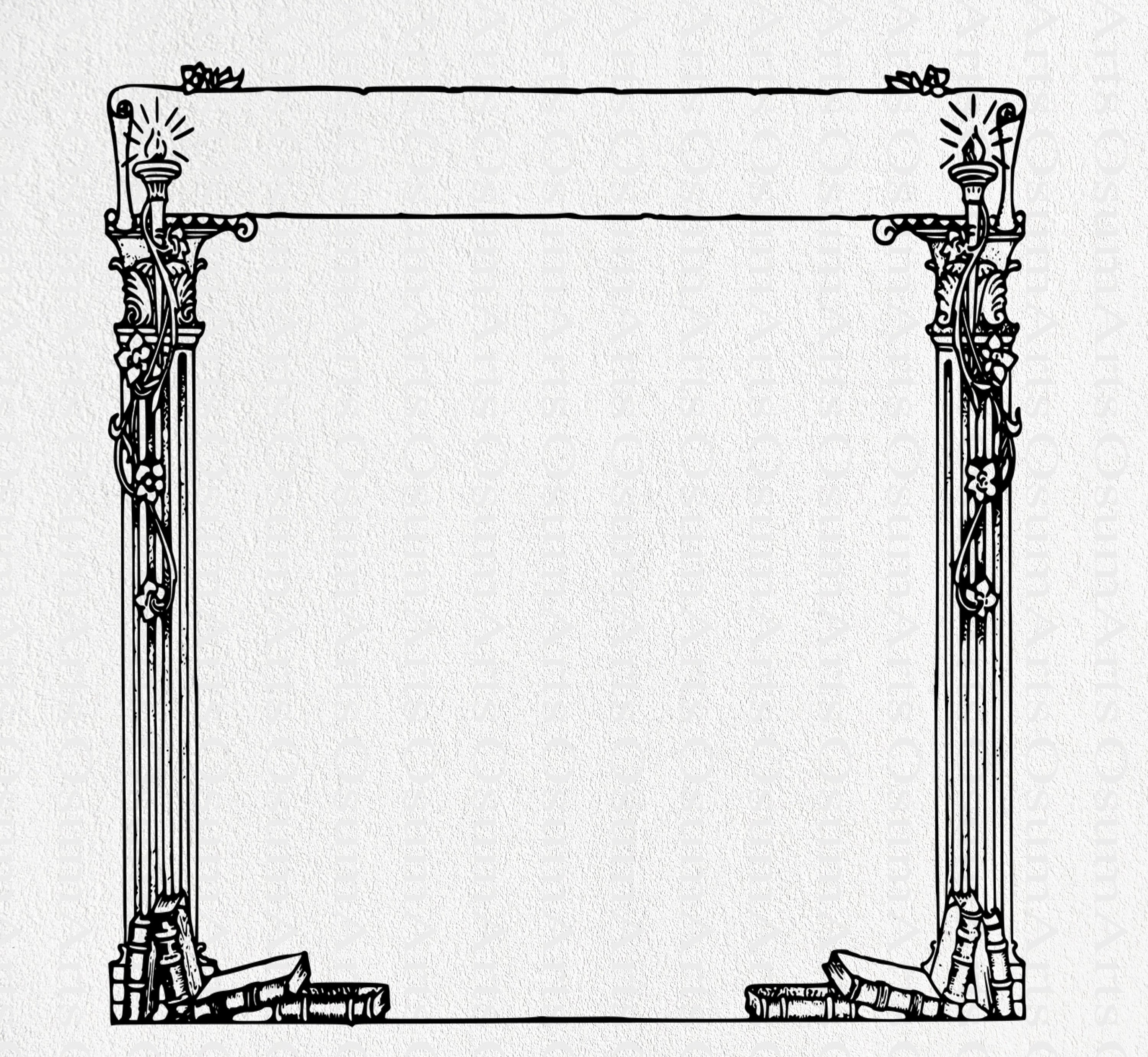 Fancy Roman Book Frame Vintage Border Frame SVG Decorative | Etsy