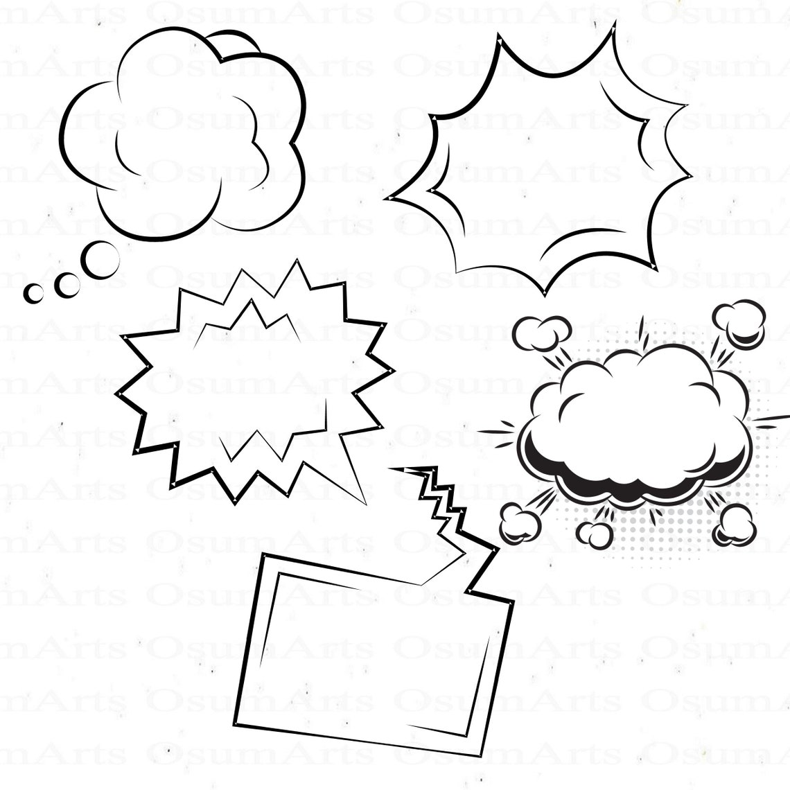 Speech Bubbles SVG Comic Speech Bubbles Svg Speech Bubble - Etsy