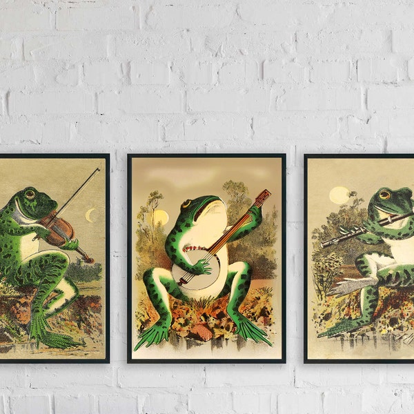 Antique Frog Print - Etsy