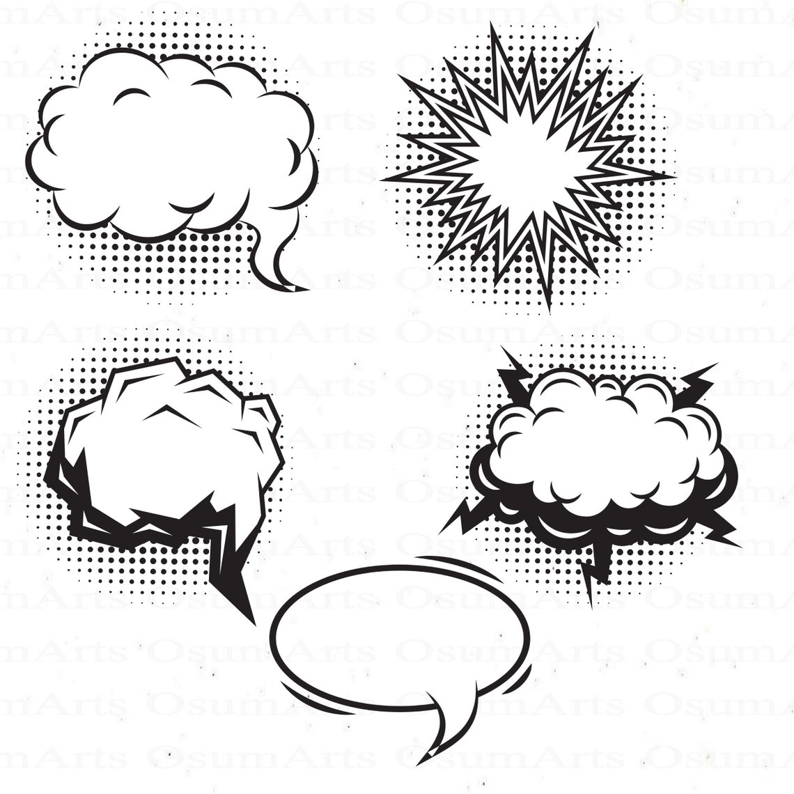 Speech Bubbles SVG Comic Speech Bubbles Svg Speech Bubble - Etsy