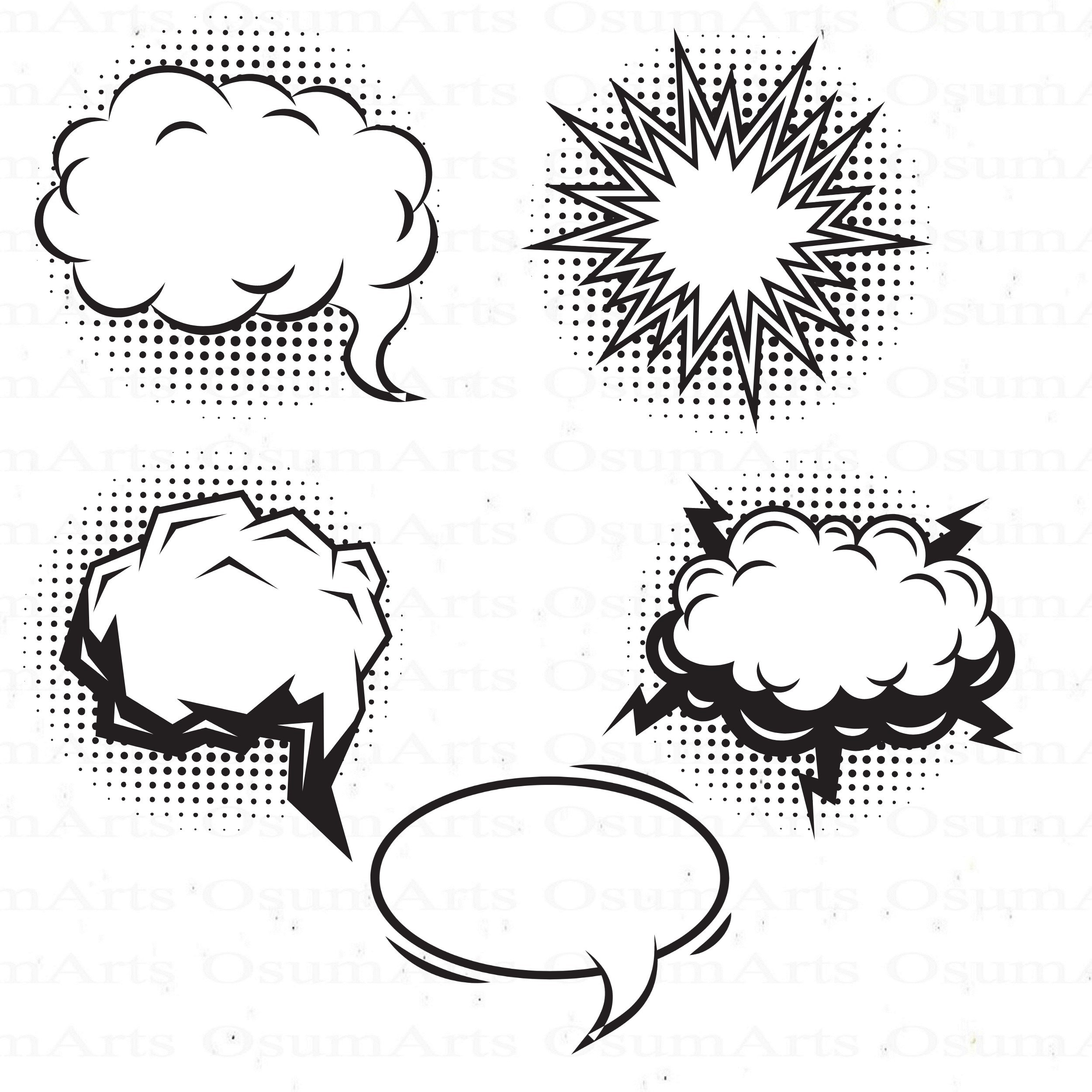 Speech Bubbles SVG Comic Speech Bubbles Svg Speech Bubble - Etsy