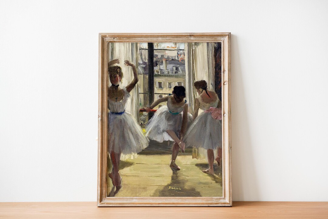 Antique Dancer Painting, Vintage Ballet Dance, Dancer Art Print, Ballet ...