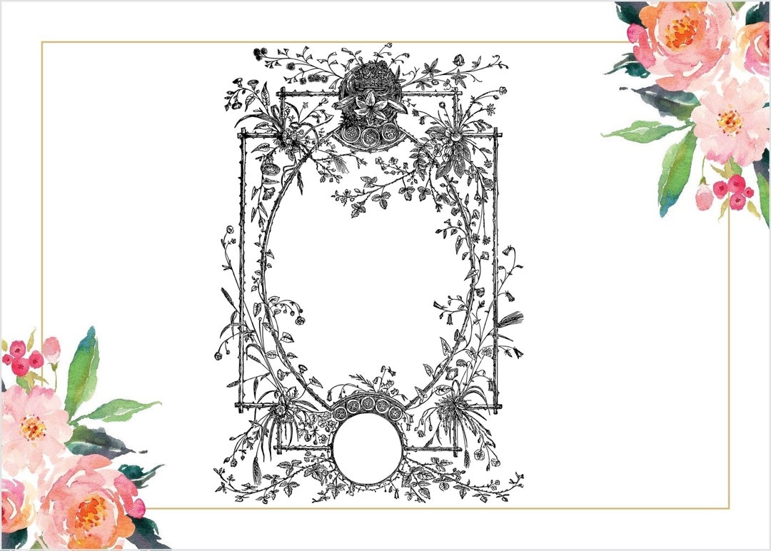 Vintage Victorian Floral Frame SVG, Vintage Frames SVG, Frame Clipart ...