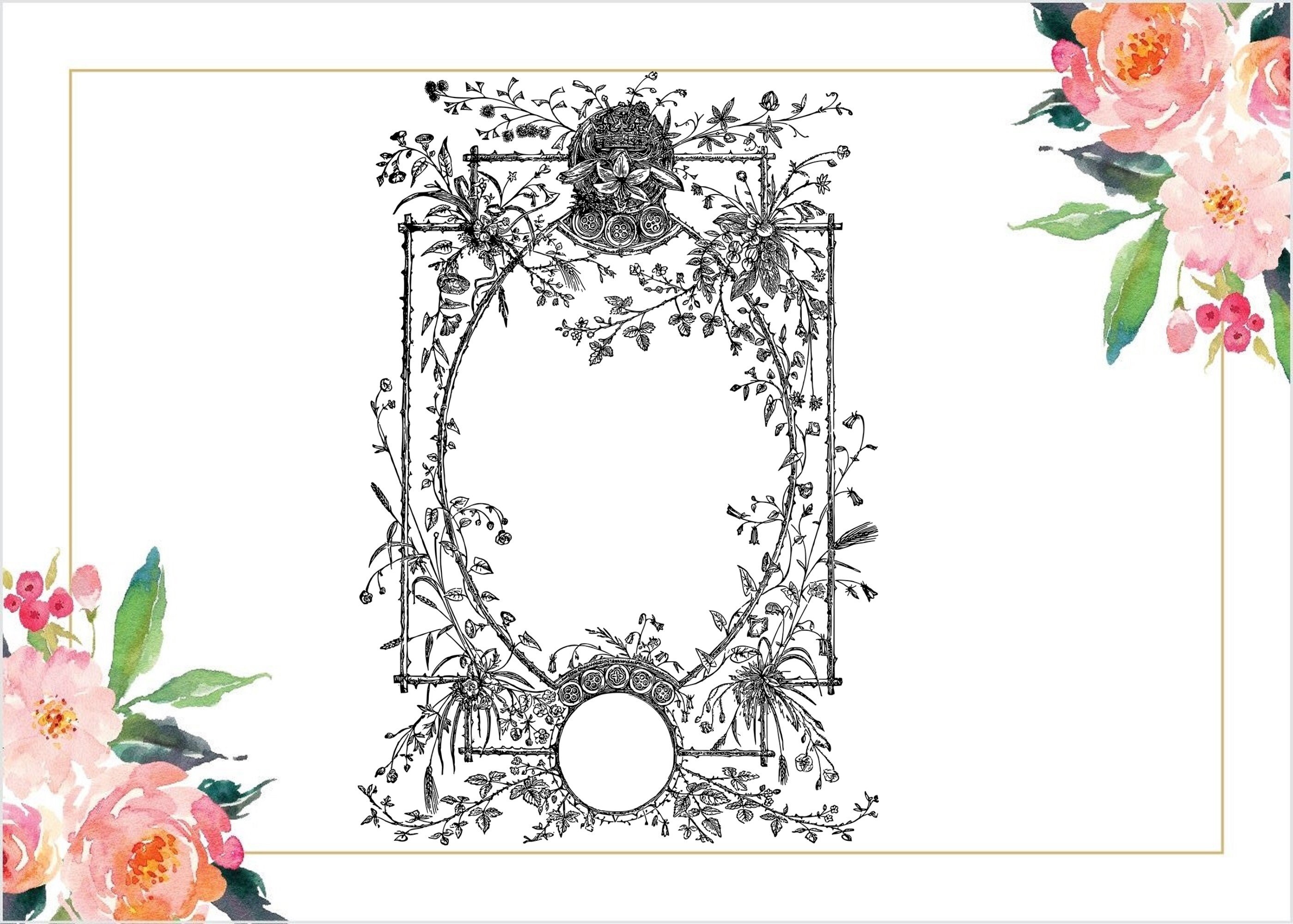 Vintage Victorian Floral Frame SVG Vintage Frames SVG Frame - Etsy