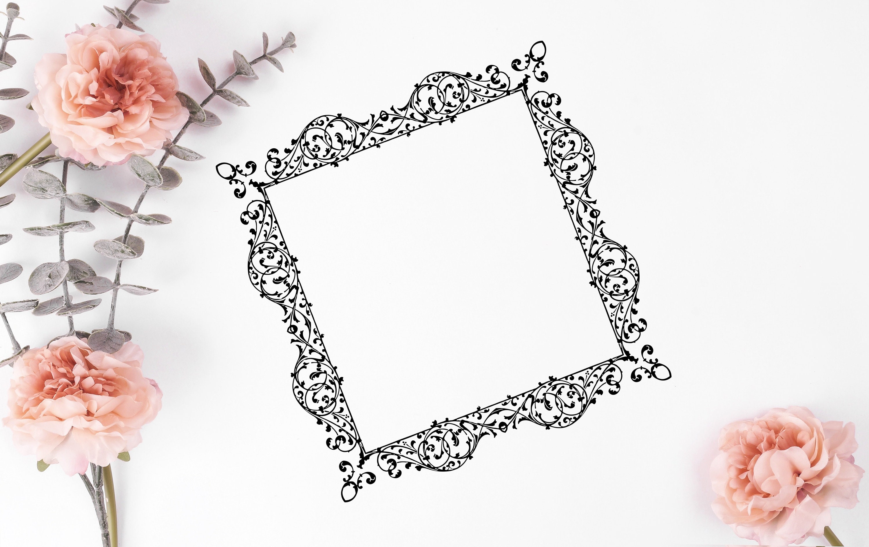 Vintage Square Decorative Frame SVG, Digital Download, Vintage ...