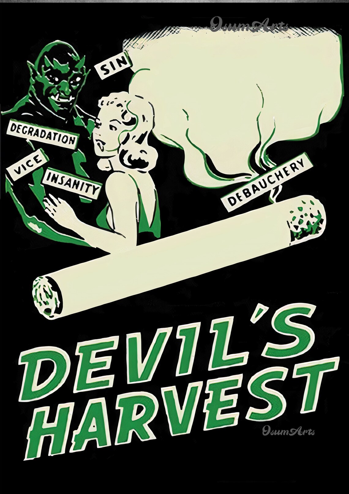 1942 Devil's Harvest Movie Poster Vintage Marijuana Movie - Etsy