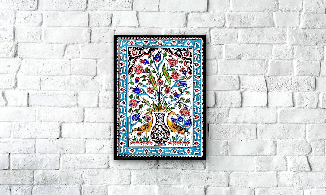 Vintage Turkish Art, Ottoman Floral Print, Islamic Wall Art, Turkish ...